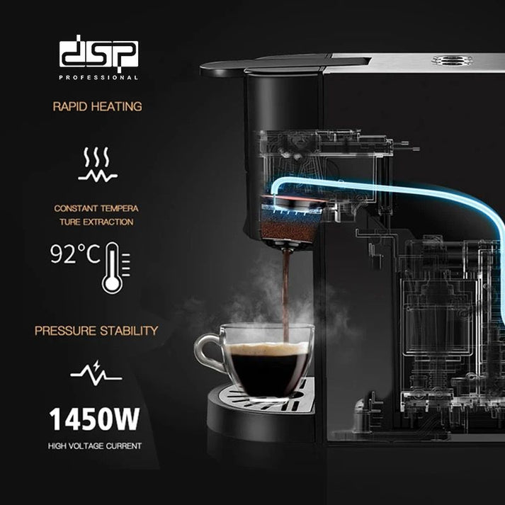 DSP Multi Capsule Coffee Machine 1450W – SHARK GENERAL TRADING